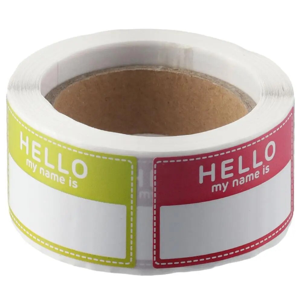 Self-Adhesive Name Tag Multi Purpose 200 Pcs Hello My Name is Name ...