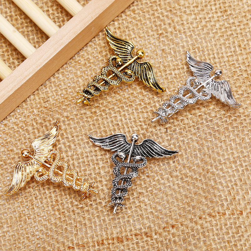 Fashion Retro Angel Wings Men Badge Pin Snake Brooches Lapel Medal ...