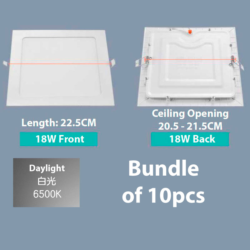 Slim Round Square LED Downlight Panel Light 6W 9W 12W 15W 18W (Bundle ...