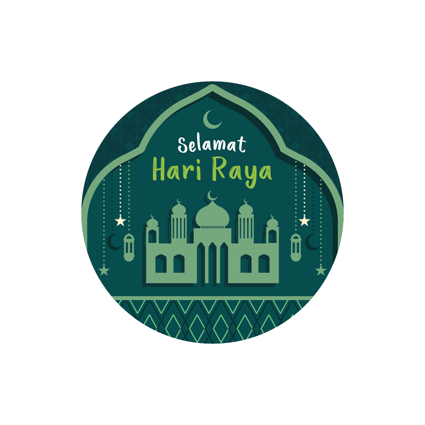 Hari Raya Stickers, Mirrorkote Sticker (100pcs in sheets) | Lazada
