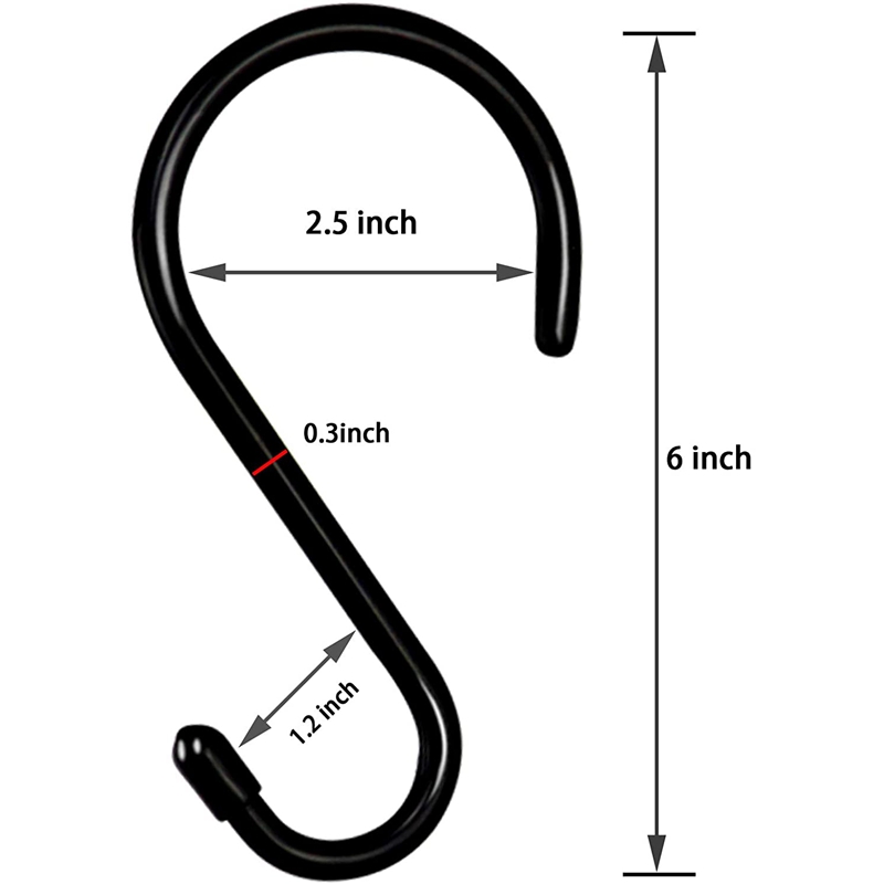 4 Pack Large Vinyl Coated S Hooks 6 Inch Non Slip Heavy Duty S Hook for ...