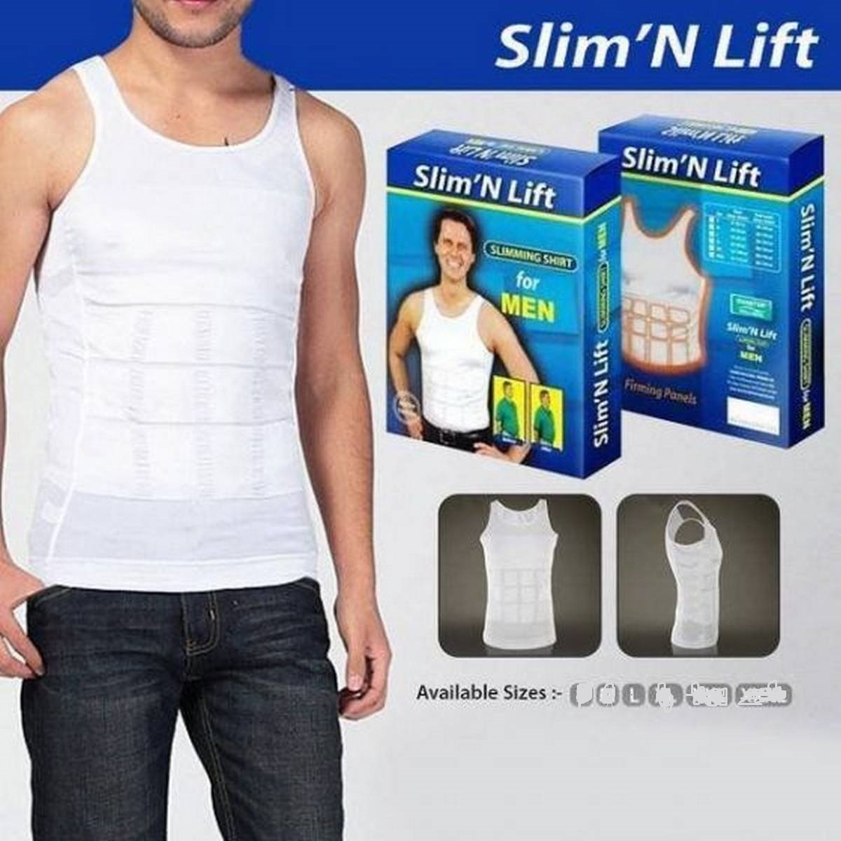 Slim N Lift SLIMMING sbs Shirt Vest Body Shaper for Men WHITE Colour ...