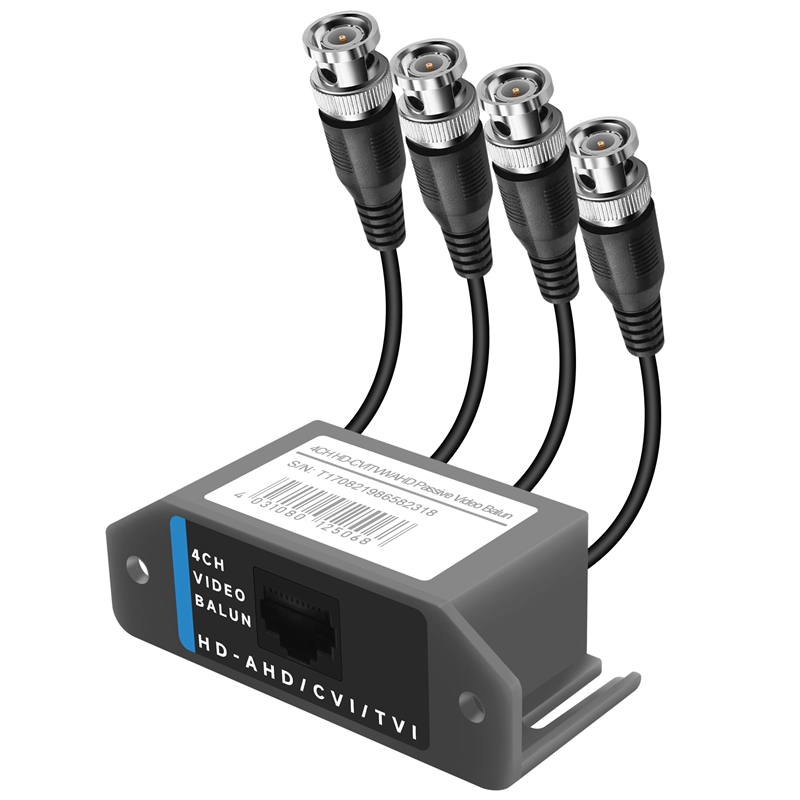 4-Channel Video Balun BNC UTP CAT5 Transmitter for CCTV/ Surveillance ...