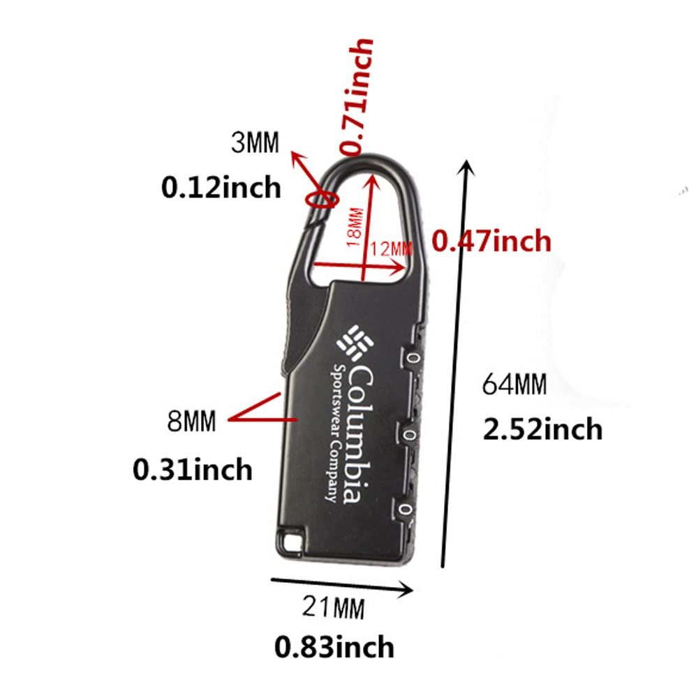 Small Alloy Number Lock 3 Digit Combination Code Drawer Cabinet Padlock ...
