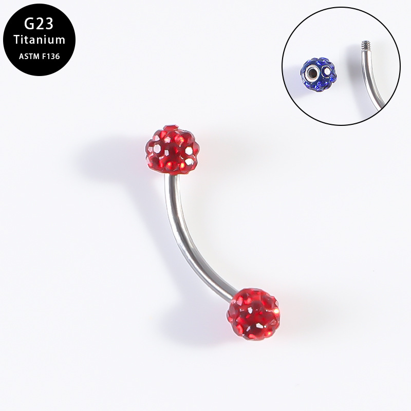 【New arrival】Soft ceramic ball eyebrow nail G23 titanium alloy thread ...