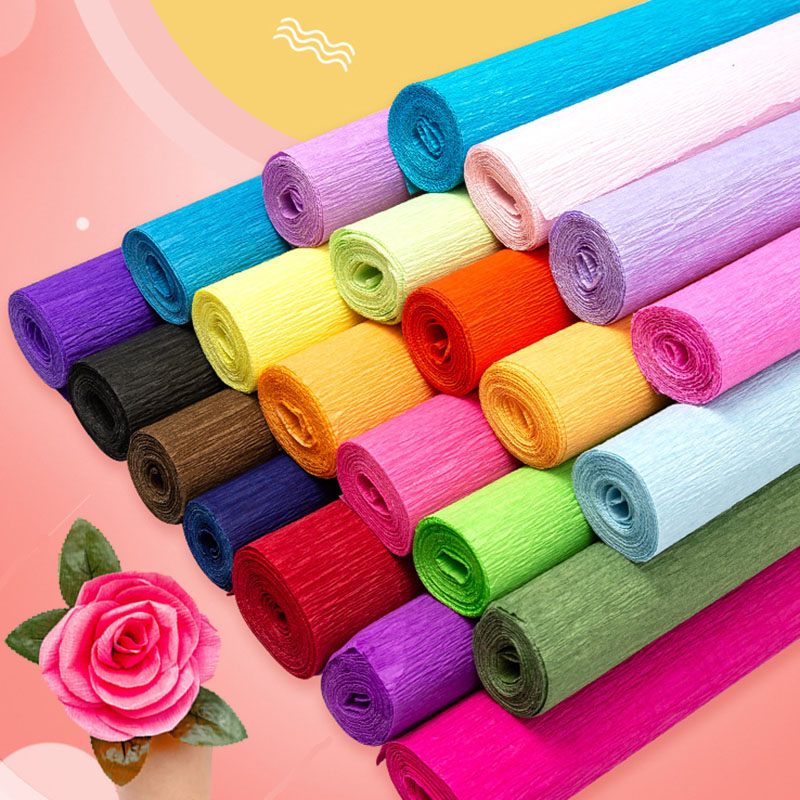 【In-demand】 17 Colors 250x50cm Colored Crepe Paper Roll Origami ...
