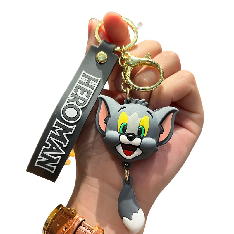Anime Tom And Jerry Keychain Cartoon Cat Mouse Collection Pvc Model Car ...