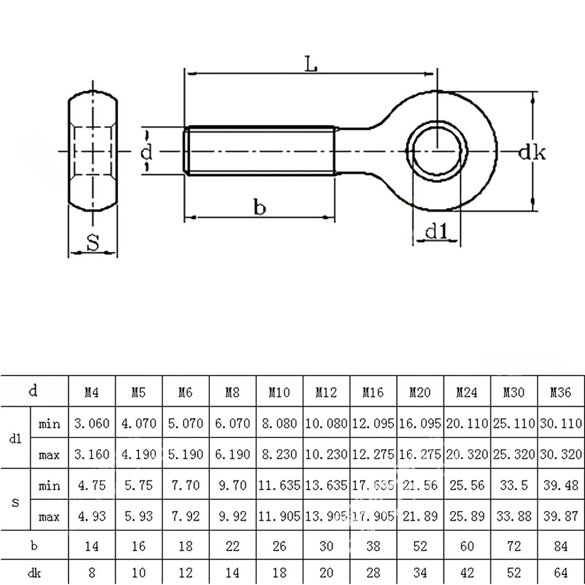 Anti- M14 M16 304 Stainless Steel Ring Link Bolt Fisheye Eye Slip Hole ...