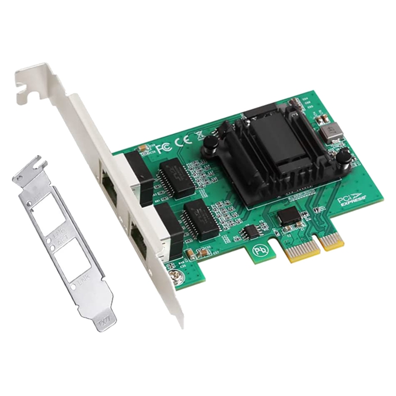 2-Port Gigabit PCIe Network Card 1000M Dual Ports PCI Express Ethernet ...
