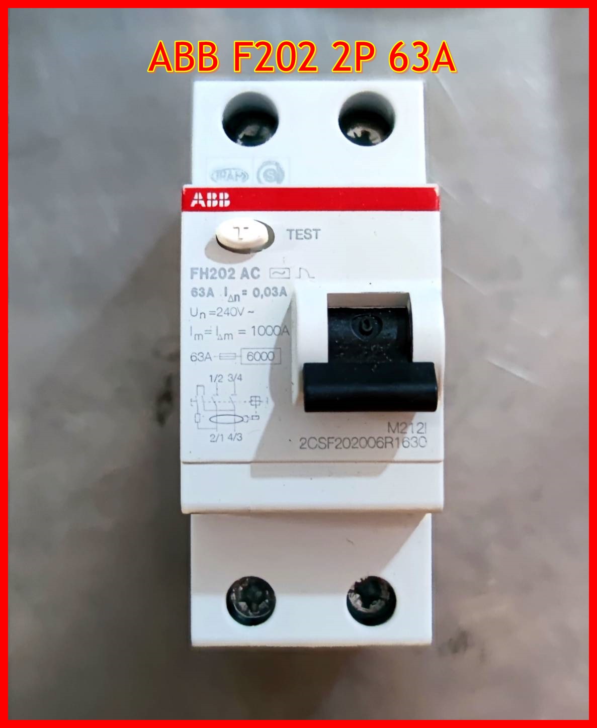 ABB Main Breaker RCCB F202 เมน เบรกเกอร์ กันดูด 63A ABB คุณภาพสูง ...