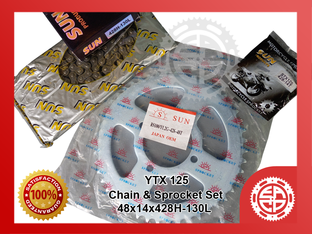 Chain and Sprocket Set YTX 125 (48 or 51T) Heavy Duty | Lazada PH