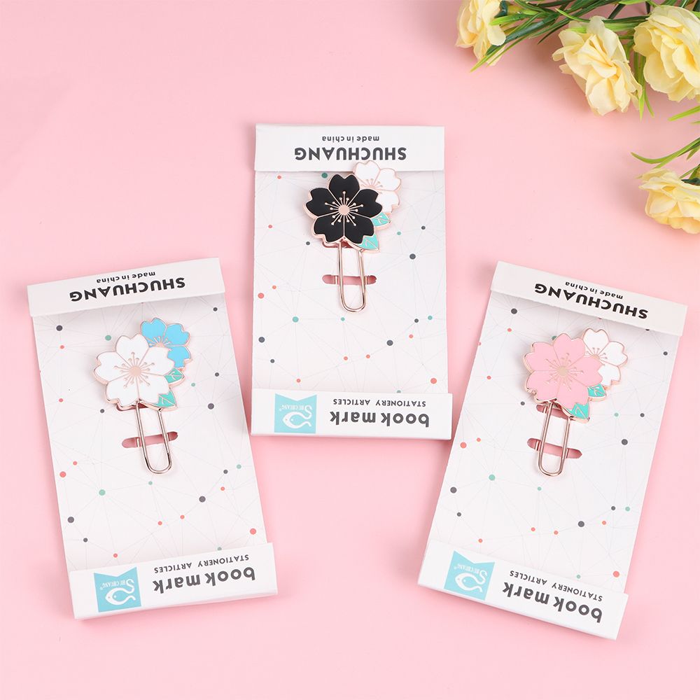 【SkinHorizon】Colorful Sakura Metal Paper Clip Bookmark Creative ...
