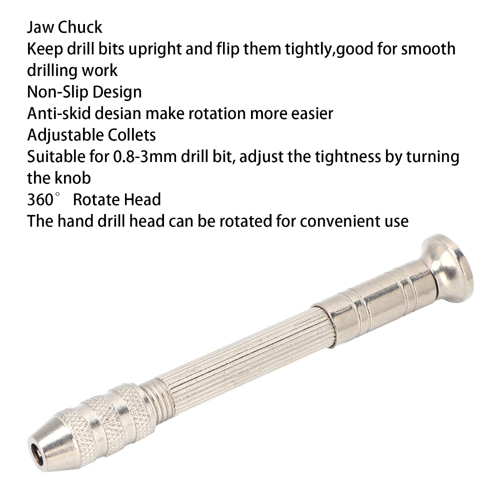 Professional High Carbon Steel Pin Vise Hand Drill Mini Micro Size ...