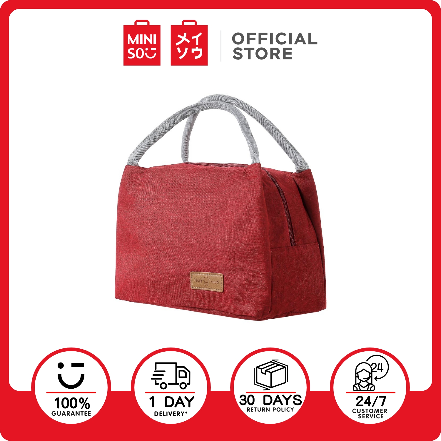 MINISO Large Capacity Solid Color Lunch Bag | Lazada PH