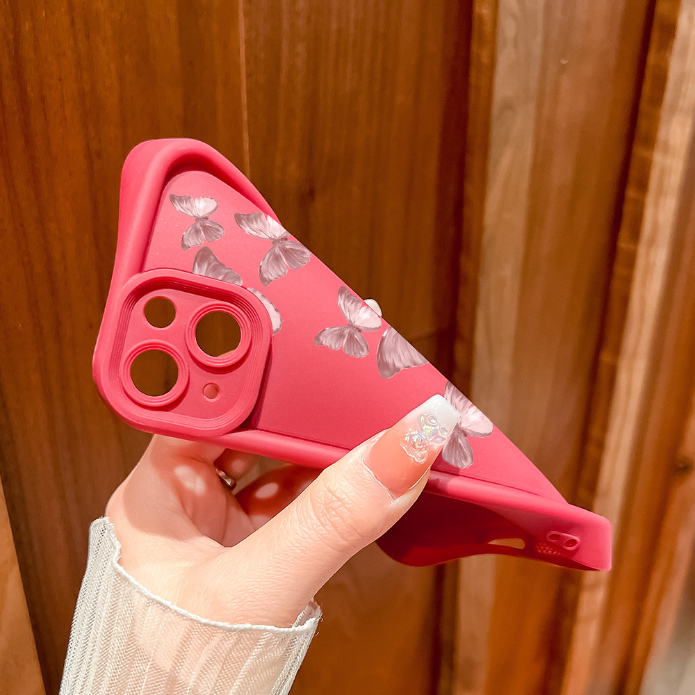 ZCSIBORUI for Vivo Y04 Y29S 5G Back Cover Coral Pink butterfly Pattern ...