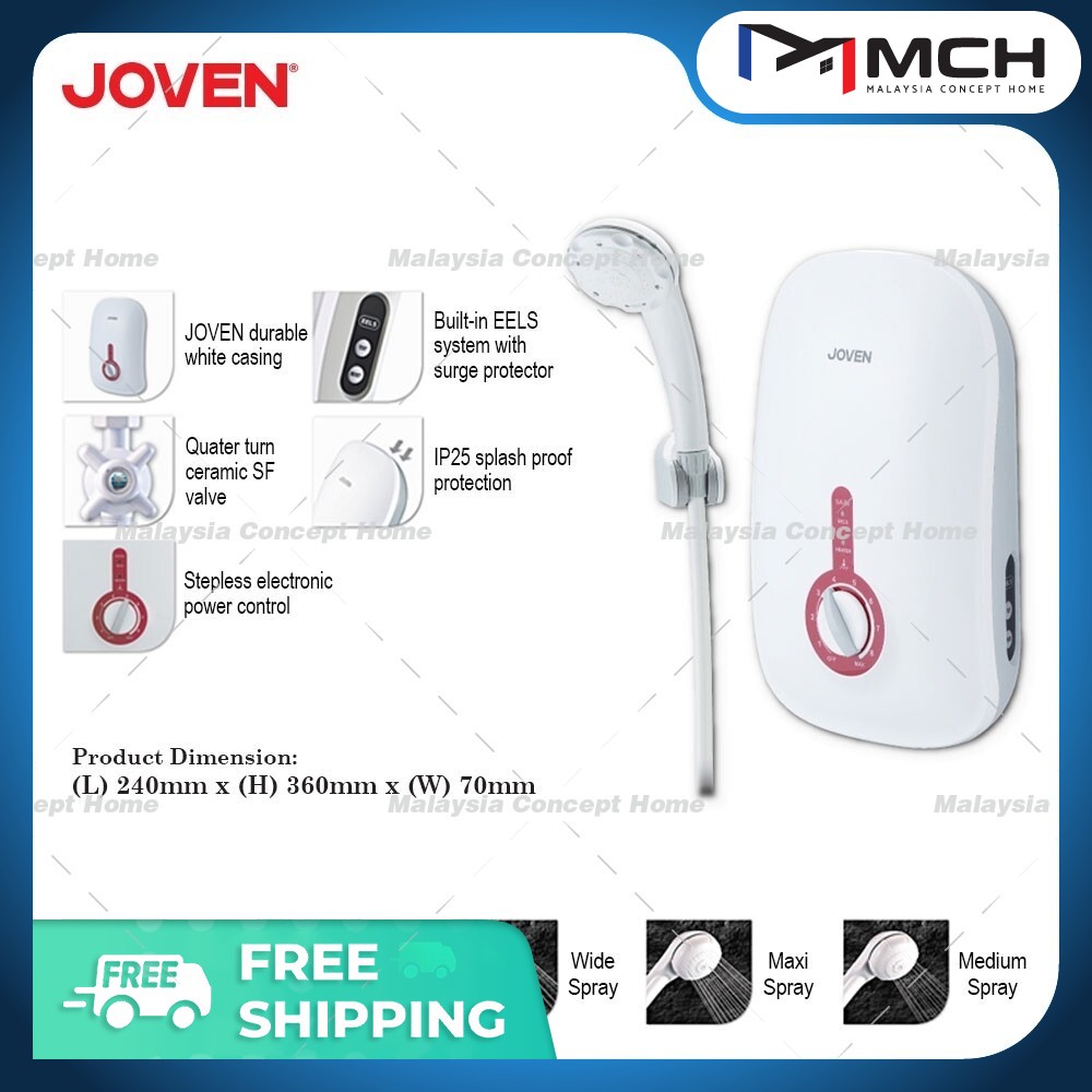JOVEN SA8E/SA10E/SA20E NON-PUMP INSTANT WATER HEATER WHITE | Lazada