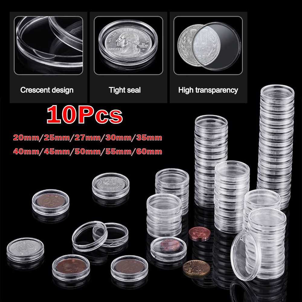 Storage Box Clear Coinning Capsules Plastic Coin Case Coinning Cases ...