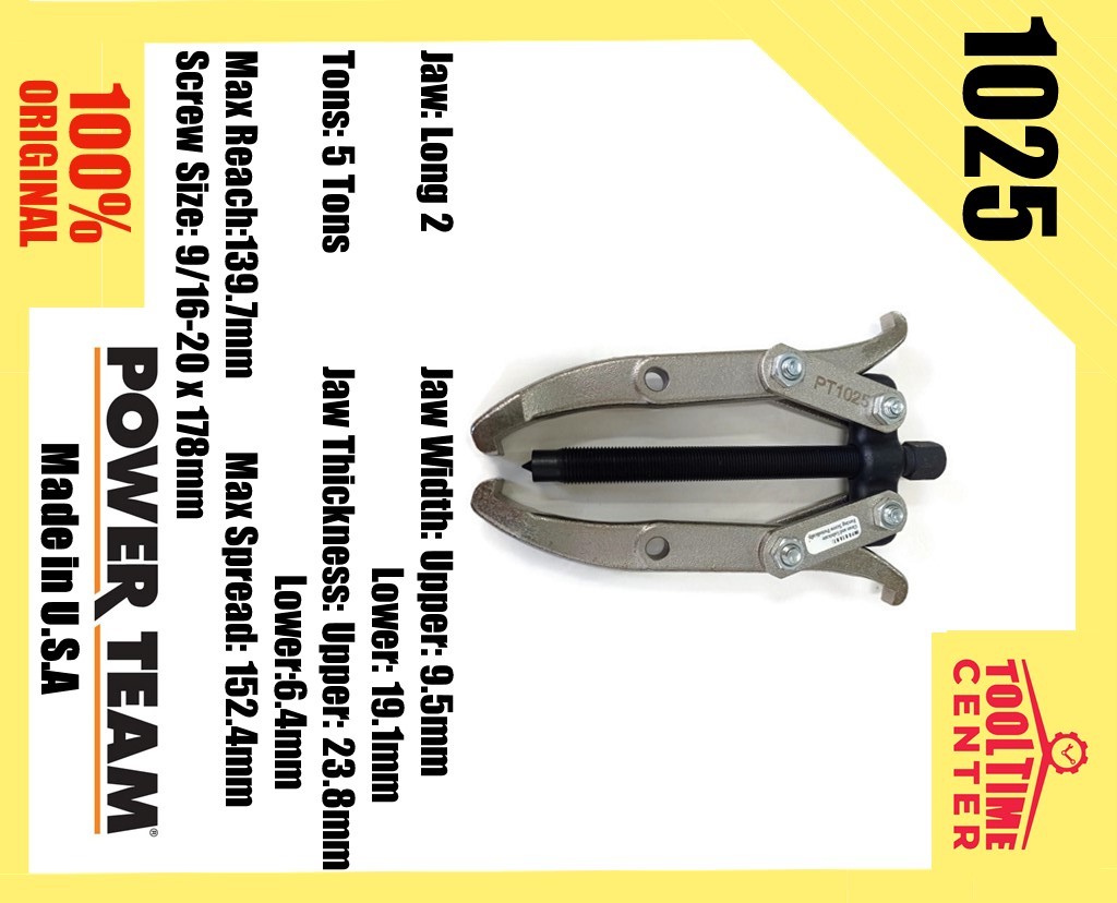 Power Team Grip-O-Matic Mechanical Jaw Puller Long Type 2 Jaw 5 Ton Cap ...