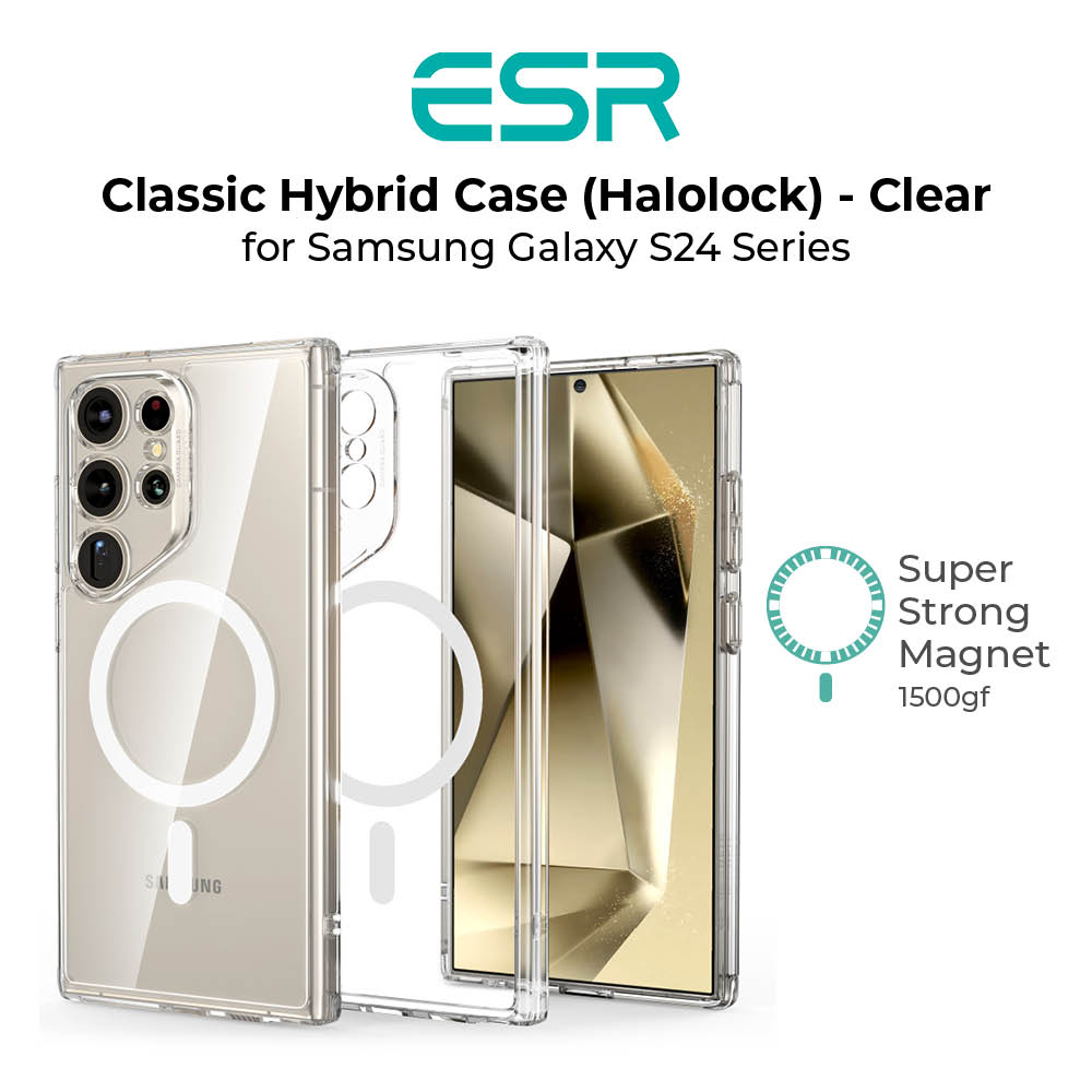 ESR Samsung Galaxy S24 Ultra Classic Hybrid Magsafe Case (Halolock) , Clear Color / ESR s24 ...
