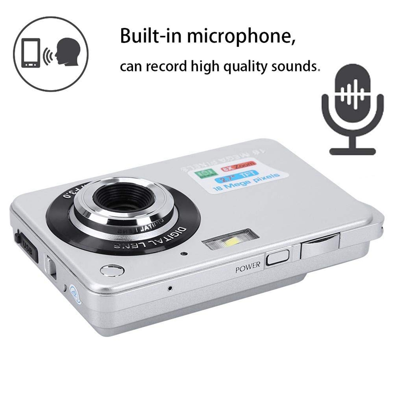 (QCJP) 18MP HD Digital Camera with 2.7 Inch LCD Screen Rechargeable ...