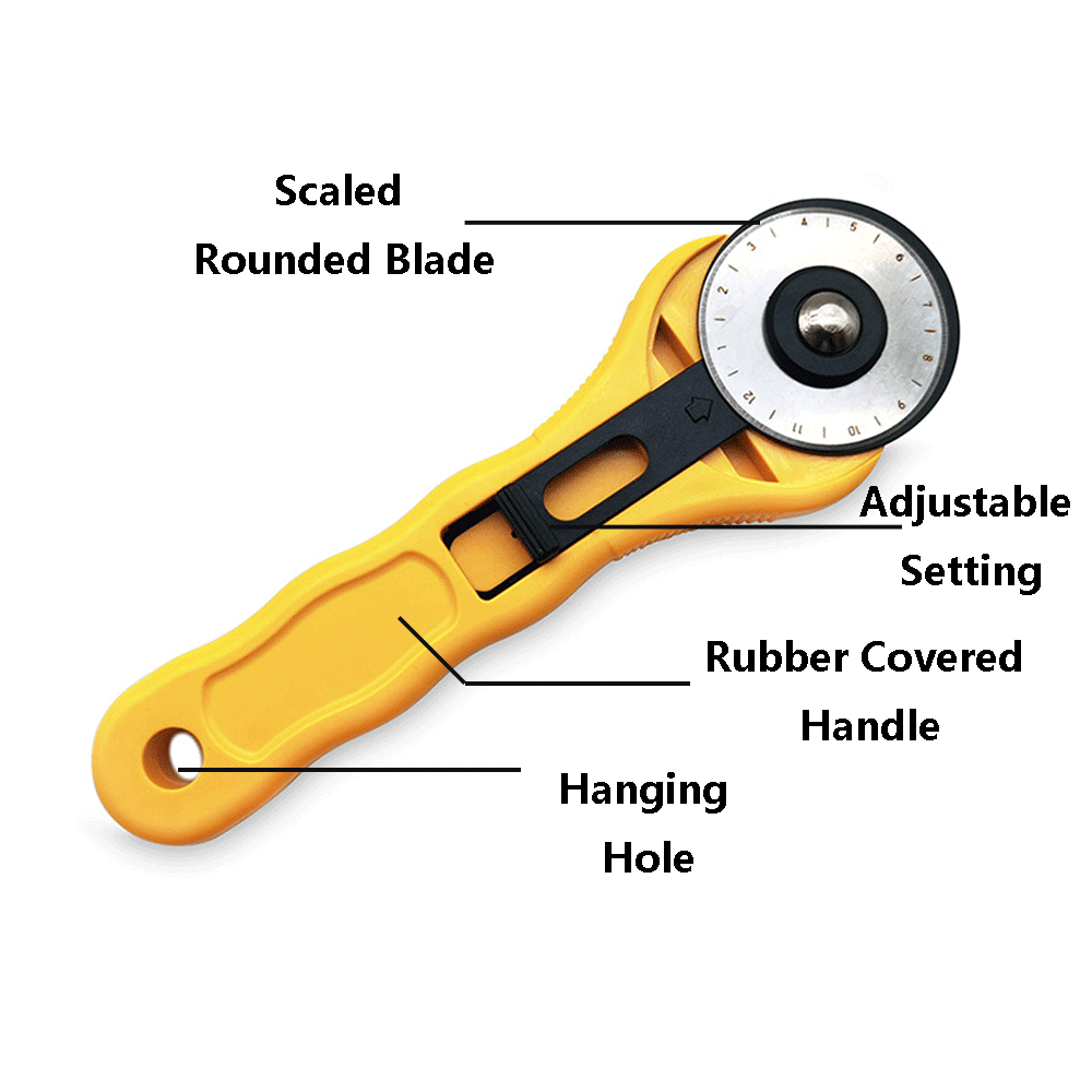 Roller Wheel Cloth Cutter Fabric Tools Stainless Steel Rotary Cutter ...