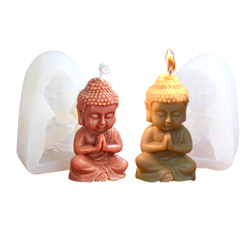 3D Maitreya Silicone Candle Mold DIY Church Buddha Making Plaster Epoxy ...