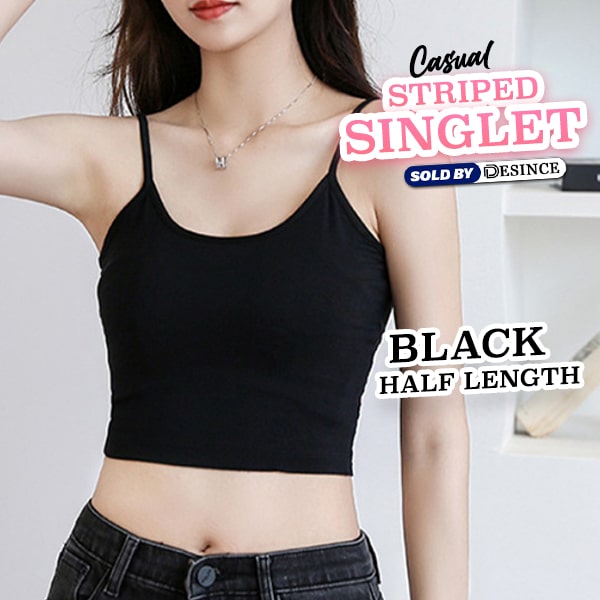 🇲🇾 DESINCE Women Singlet Black White Cami Top Camisole Inner Tank Top ...