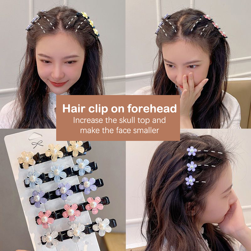 Flower Sparkling Crystal Butterfly Braided Hair Clips Four-Leaf Clover ...