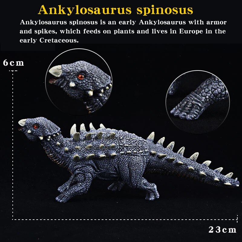 Solid Simulation Jurassic Dinosaur Animal Model Saichania Spiny ...
