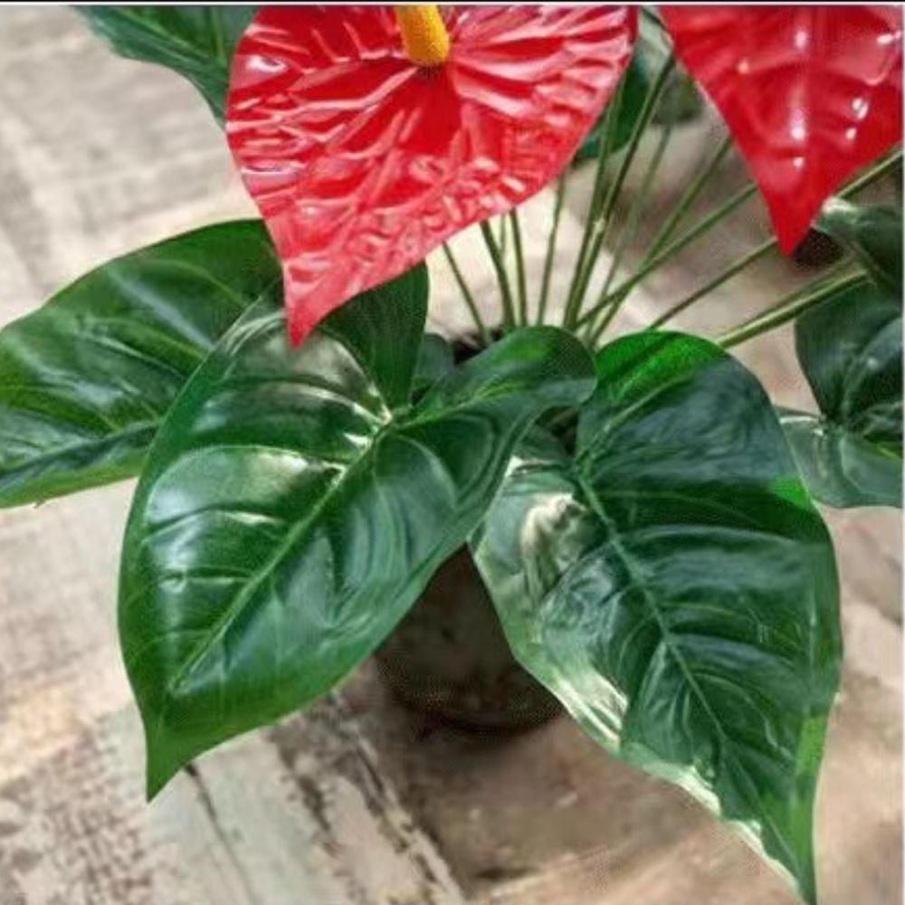Artificial Plants 35/50CM Artificial Red Palm Plastic Big Herb Plant ...