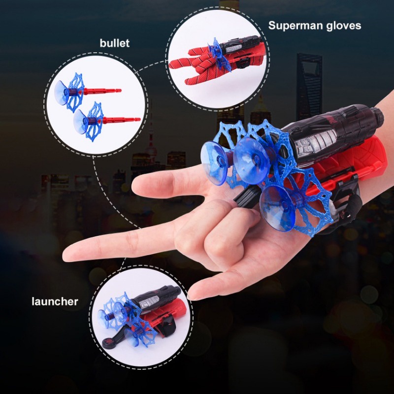 Super Hero Spiderman Shooter Launcher Glove Mask Toys kids Wrist ...
