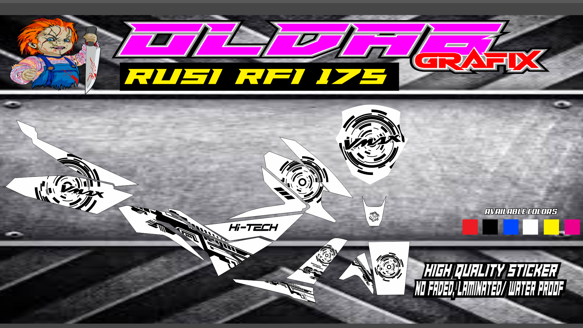 RUSI RFI 175 STICKER DECALS, FULL BODY DECALS, HI-TECH, 175 | Lazada PH