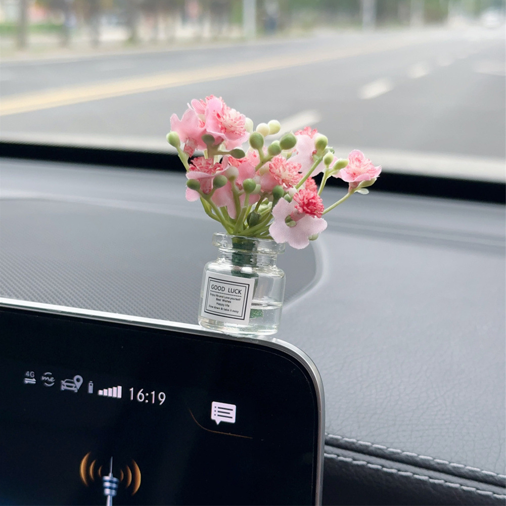 FG Mini Car Decoration Ornaments Babysbreath Jasmine Vase Glass Vase ...