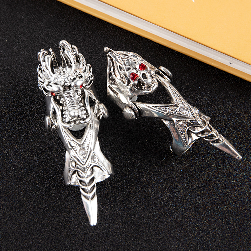 Skull Dragon Knuckle Armour Joint Rings Vintage Punk Rings for Men ...