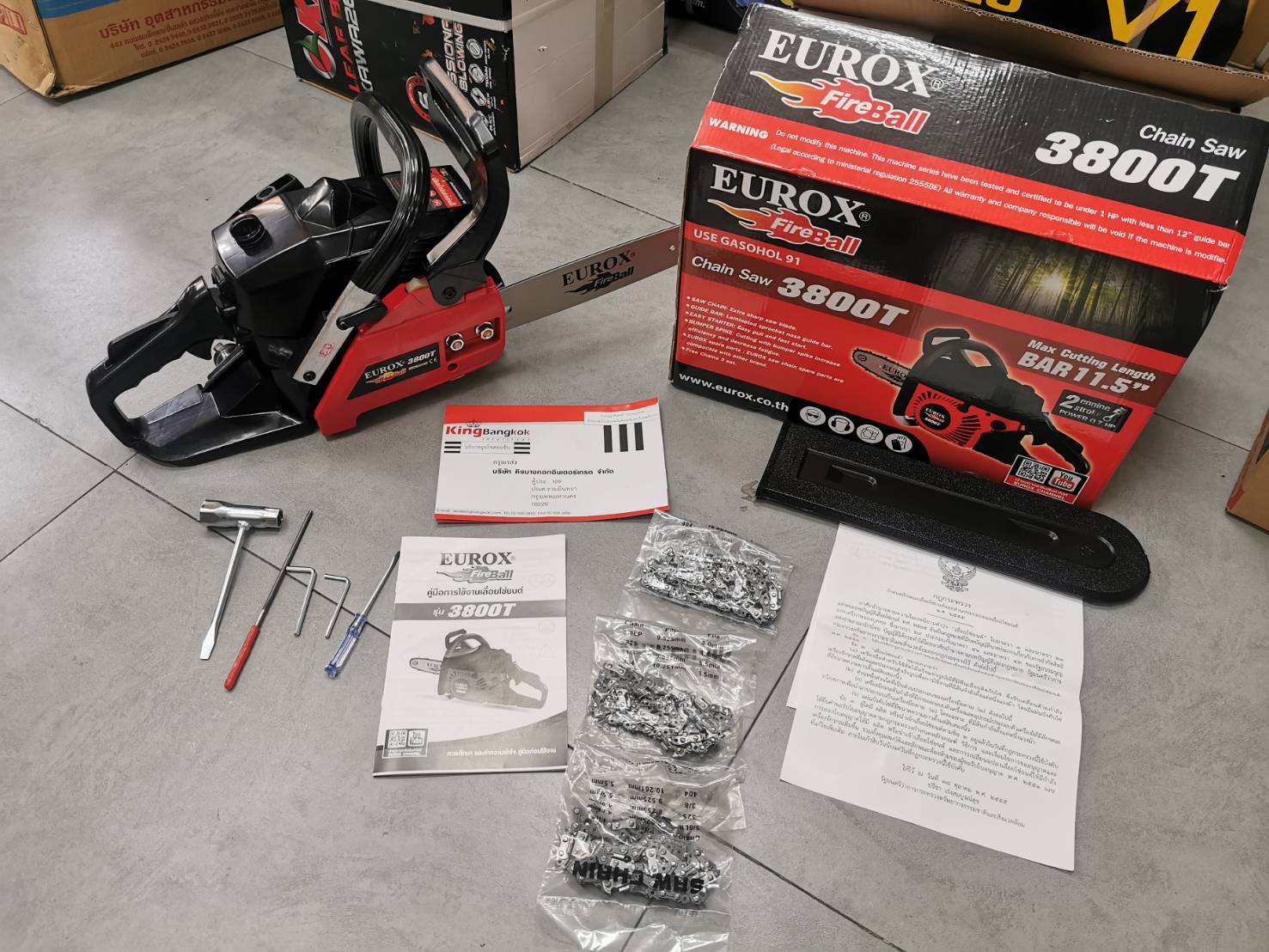 3800T-EU เลื่อยยนต์ 2 แหวน ลูกสูบใหญ่ งานหนัก EUROX KING ตัวจริงไม่ทิ้งช่าง แถมฟรีโซ่ 3 เส้น ...