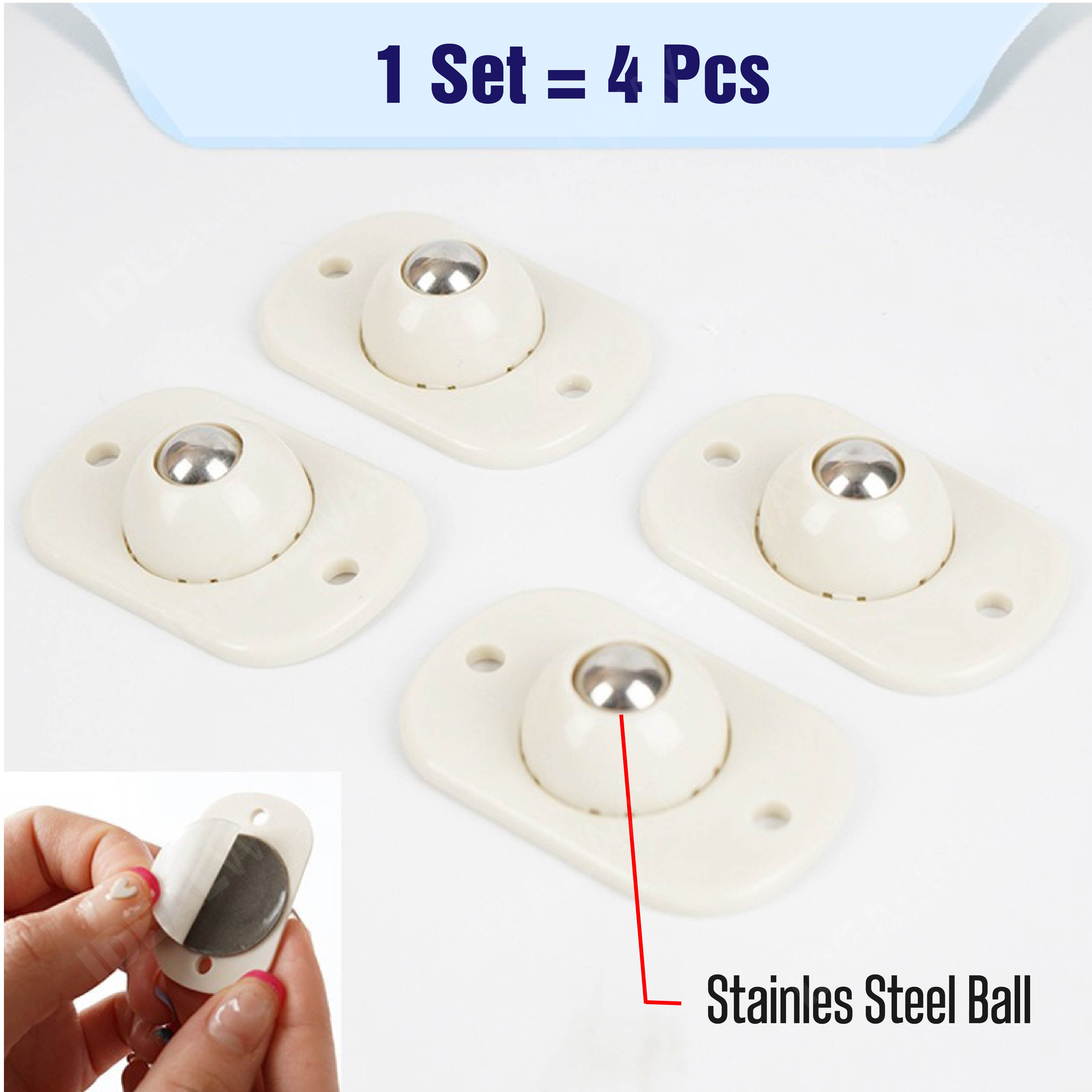 Idealway Mini Rotating Roller Wheels 360 Degrees Stainless Steel Ball ...