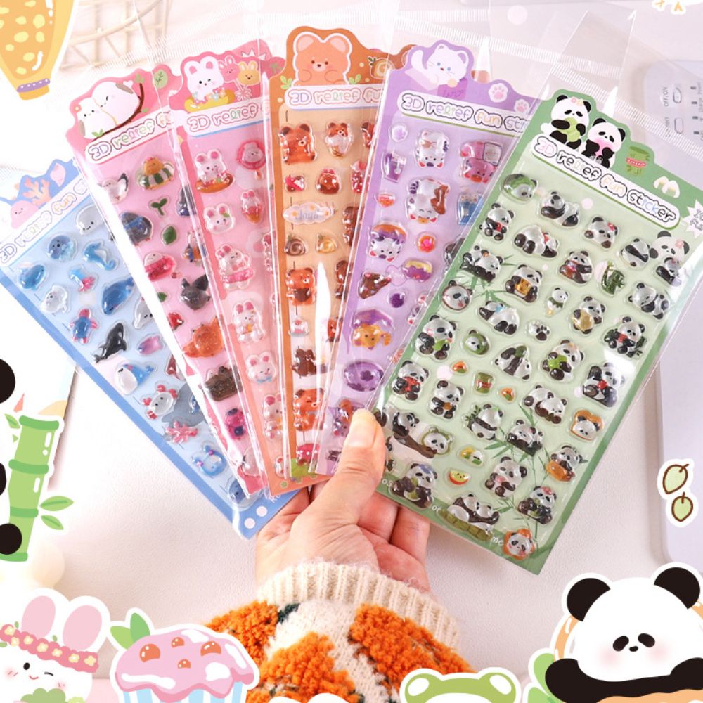 New Cute Particle 3D Embossed Decals DIY Animal Series 3D Relief ...