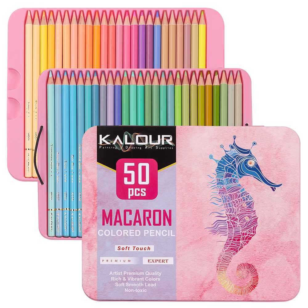 【Customer favorite】 KALOUR 50/72/180Pcs Oil Colored Pencils Set ...