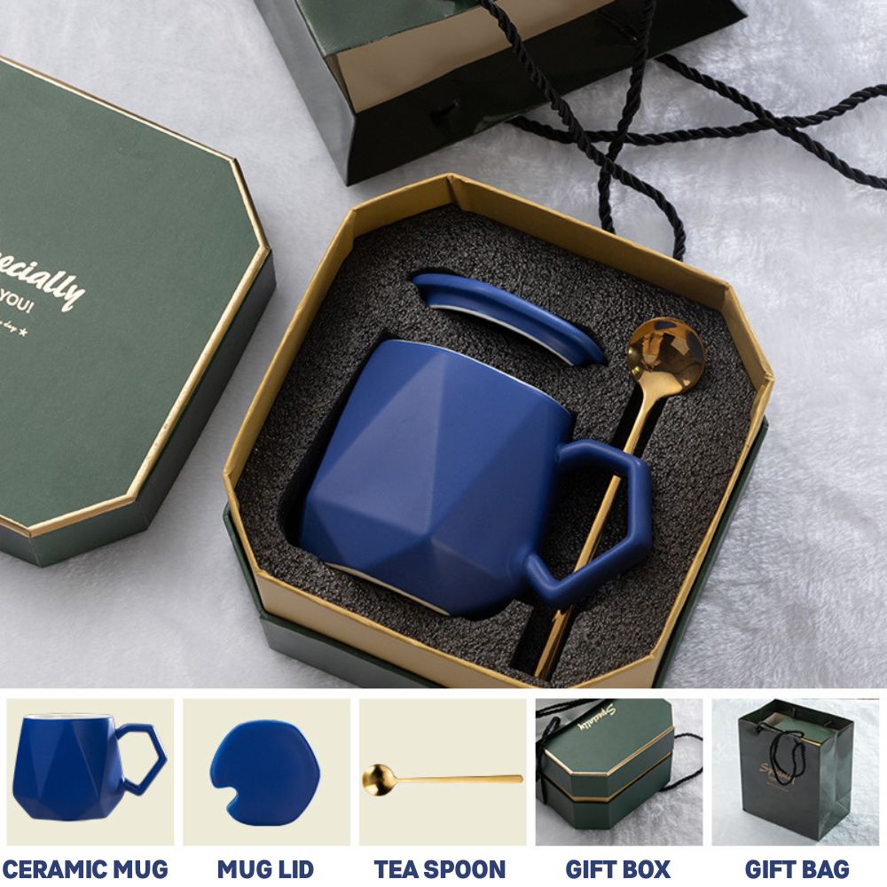 Ins Style Mug Gift Set For Coffee Drinks Office Tea Cup Simple Plain ...