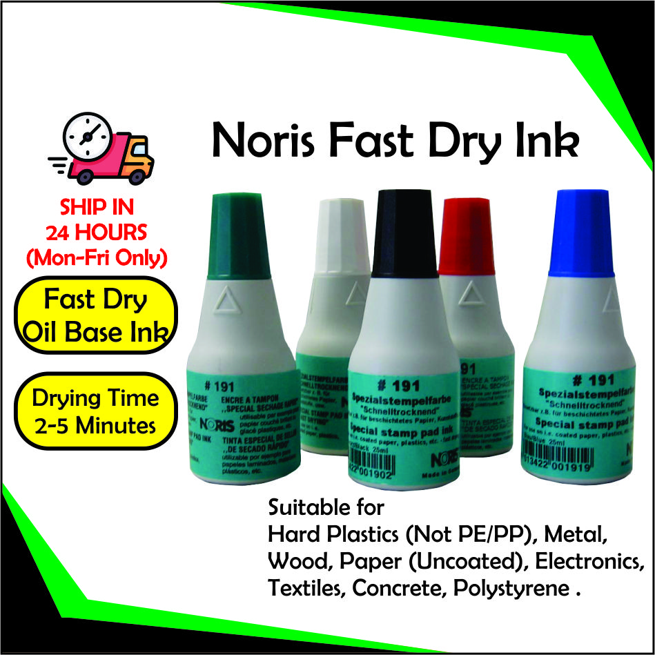 NORIS Fast Drying Ink#191#SOLVENT for WOOD PLASTIC METAL KAYU PLASTIK ...