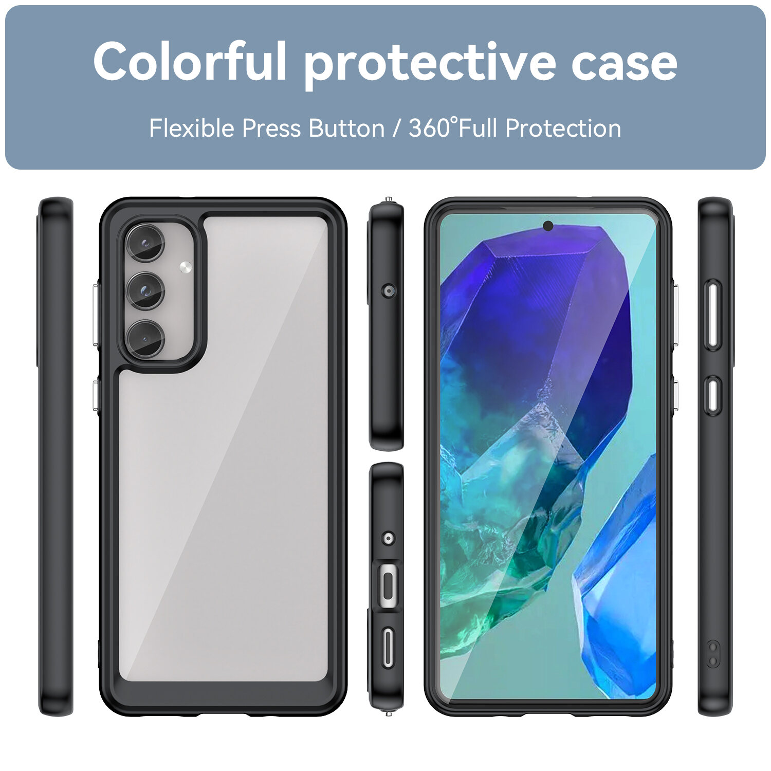 lthmy for Samsung Galaxy M55 C55 case Transparent Hard Back with ...