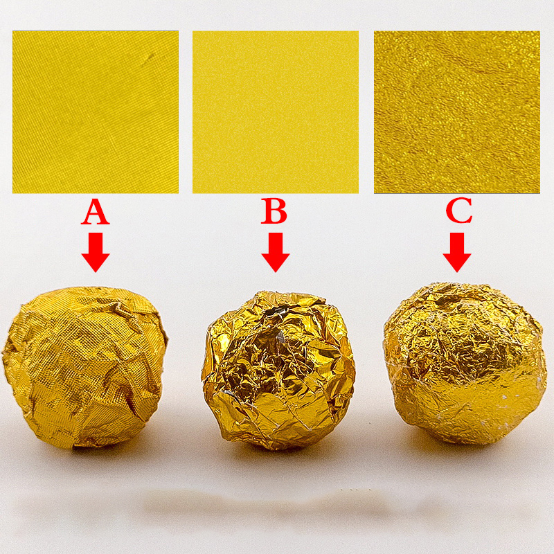 100pcs Candy Paper Aluminum Foil Paper Candy Chocolate Wrapping Gold ...