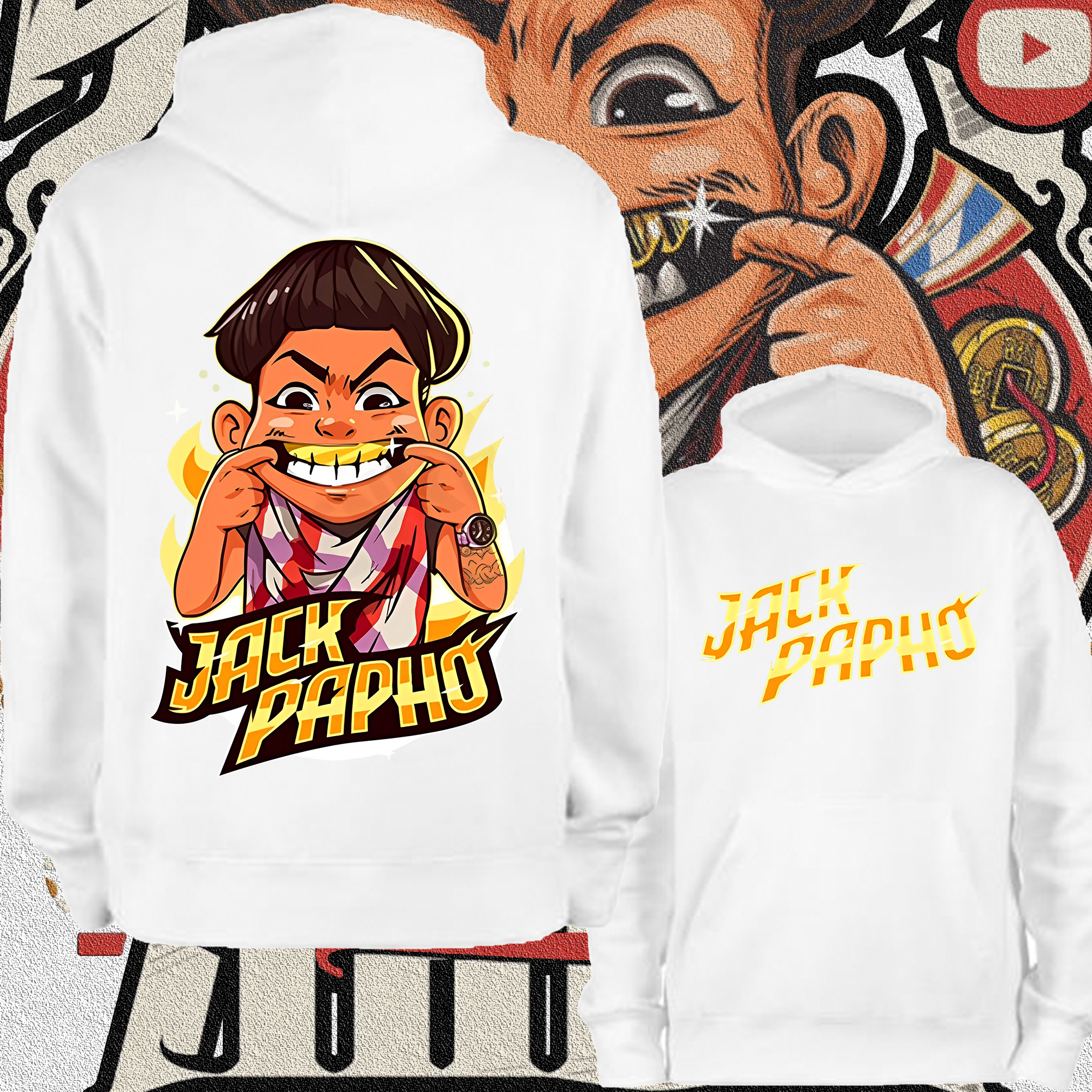 NEW Jack Papho ผ้าฝ้าย เสื้อฮู้ดแขนยาวอแจ็กแปปโฮใส่ขับรถ ออกทริป เล่น ...