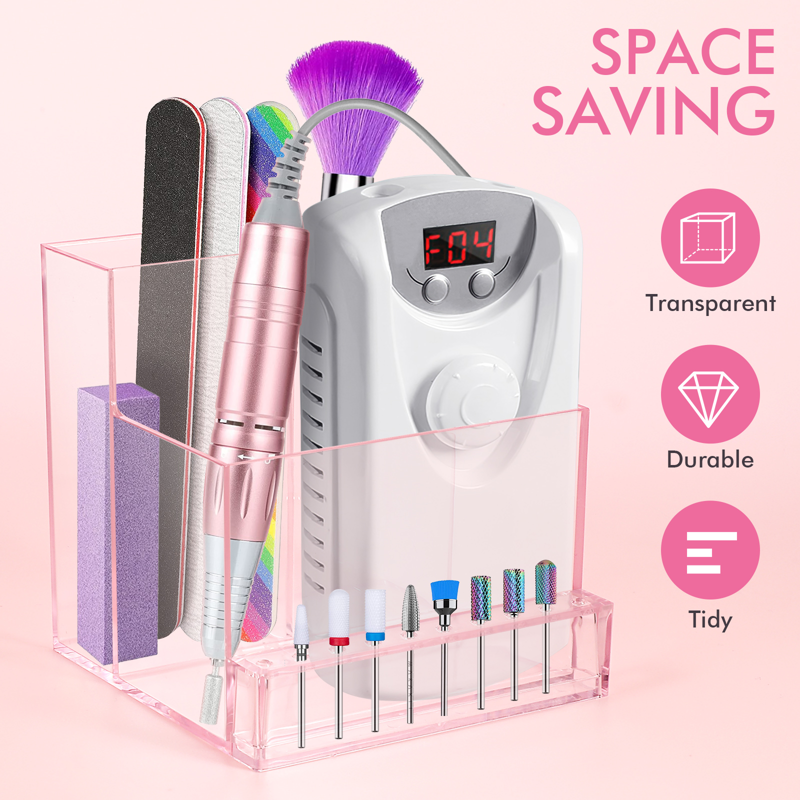 HOT Storage Rack Nail Drill Bit Display Organizer Kit Machine Stand ...