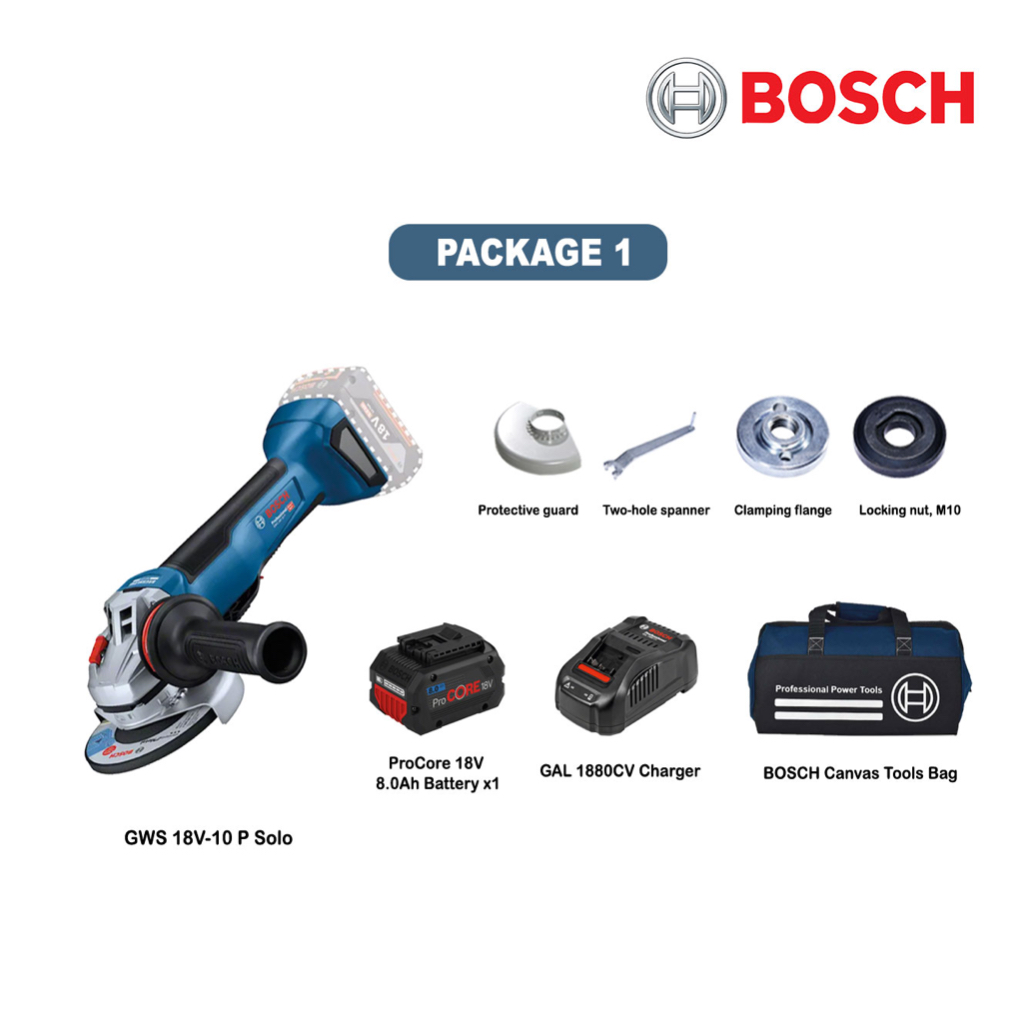 BOSCH GWS 18V-10 P Professional Cordless Angle Grinder GWS18V-10P ...