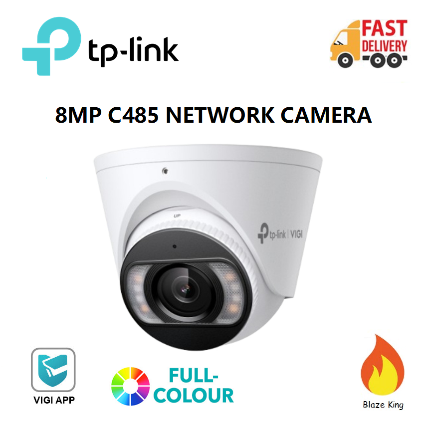 TP-LINK 8MP Full-Color Turret Network Camera SPEC: 8MP, 2.8mm Fixed Lens VIGI C485(2.8mm) | Lazada