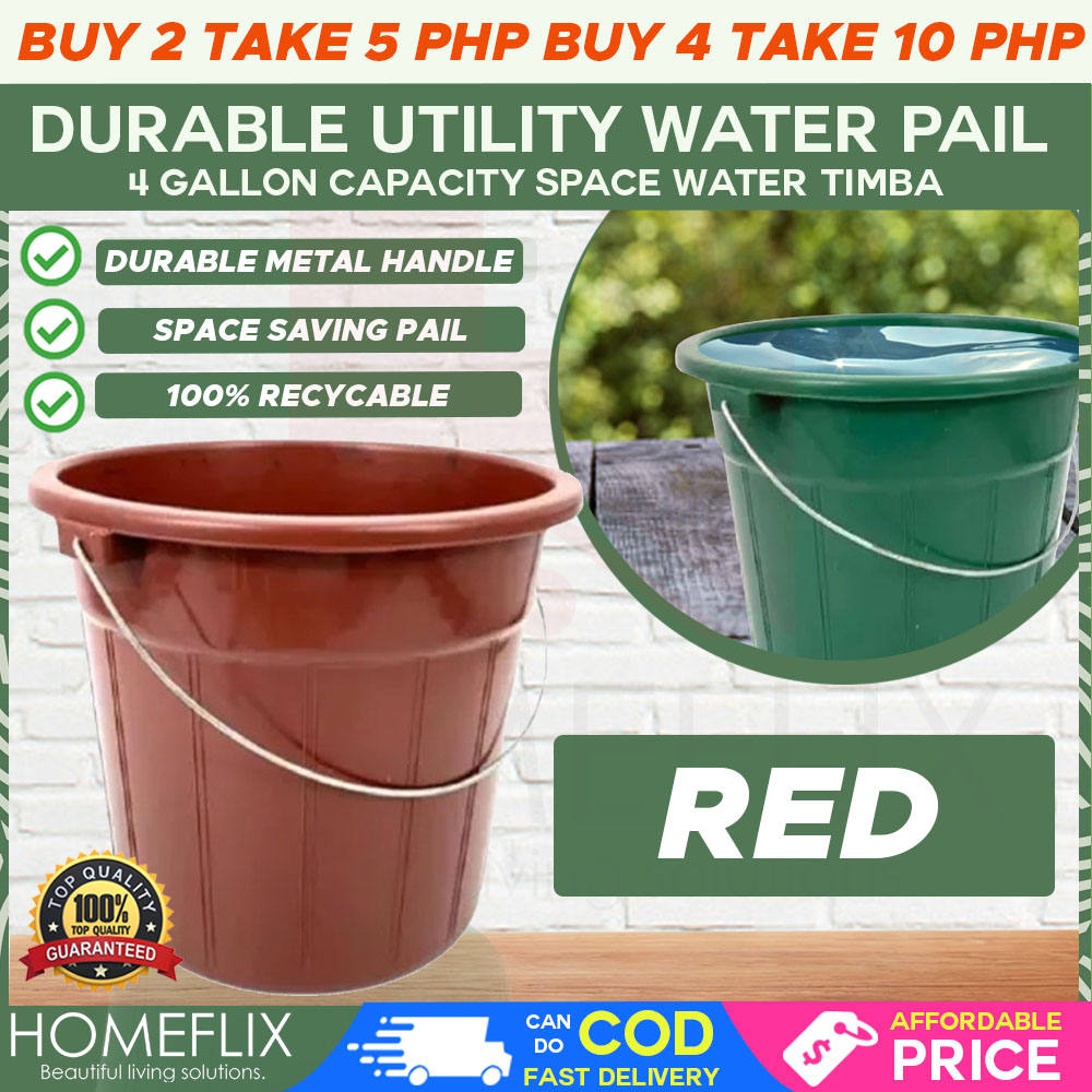 Timba, 4 Gallon Water Container, Pail, Outdoor Water Bucket, Utility ...