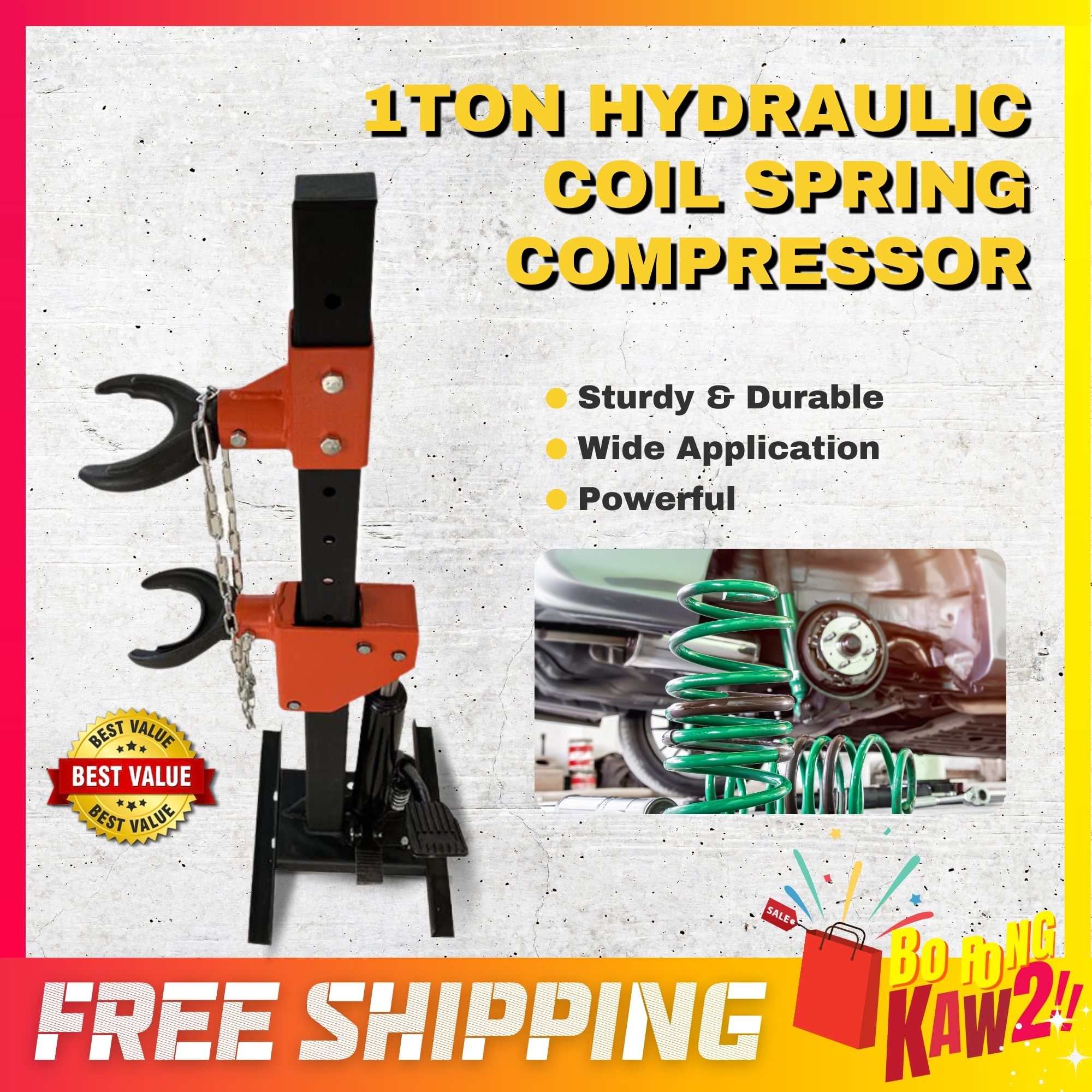 Adjustable Foot Pedal Heavy Duty 1 Ton Hydraulic Coil Spring Strut ...