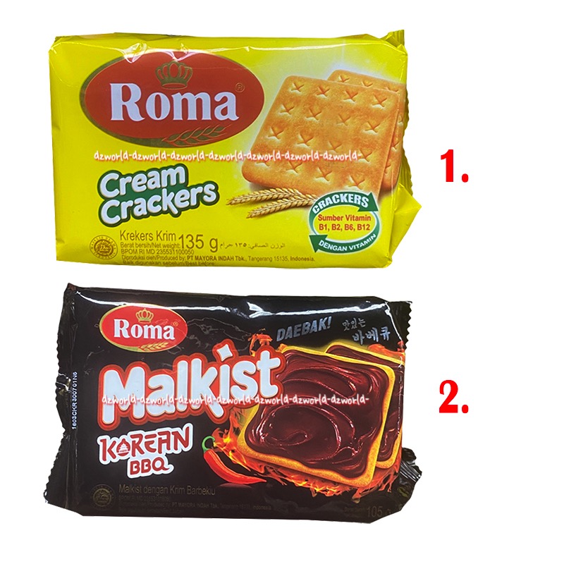 Roma Cream Crackers 135gr Malkist Daebak Korean BBQ Krekers Krim Tanpa ...