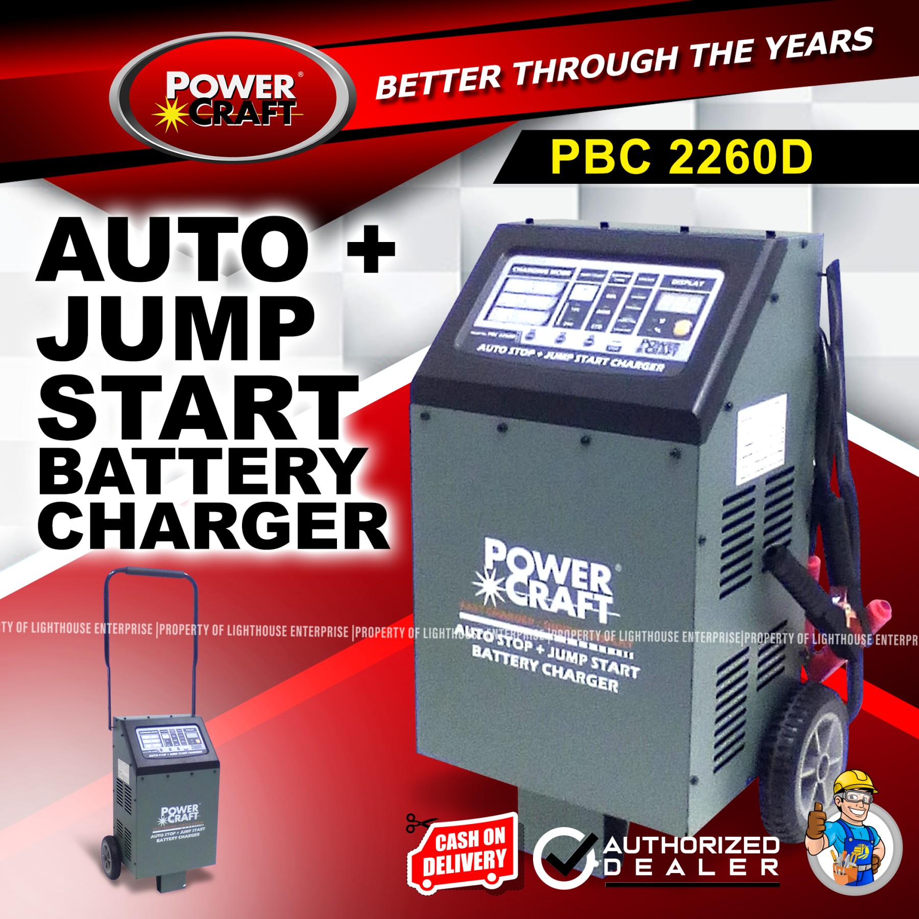 POWERCRAFT Digital Variable Charger 12V 540A RMS / 24V 270A RMS Wheel ...